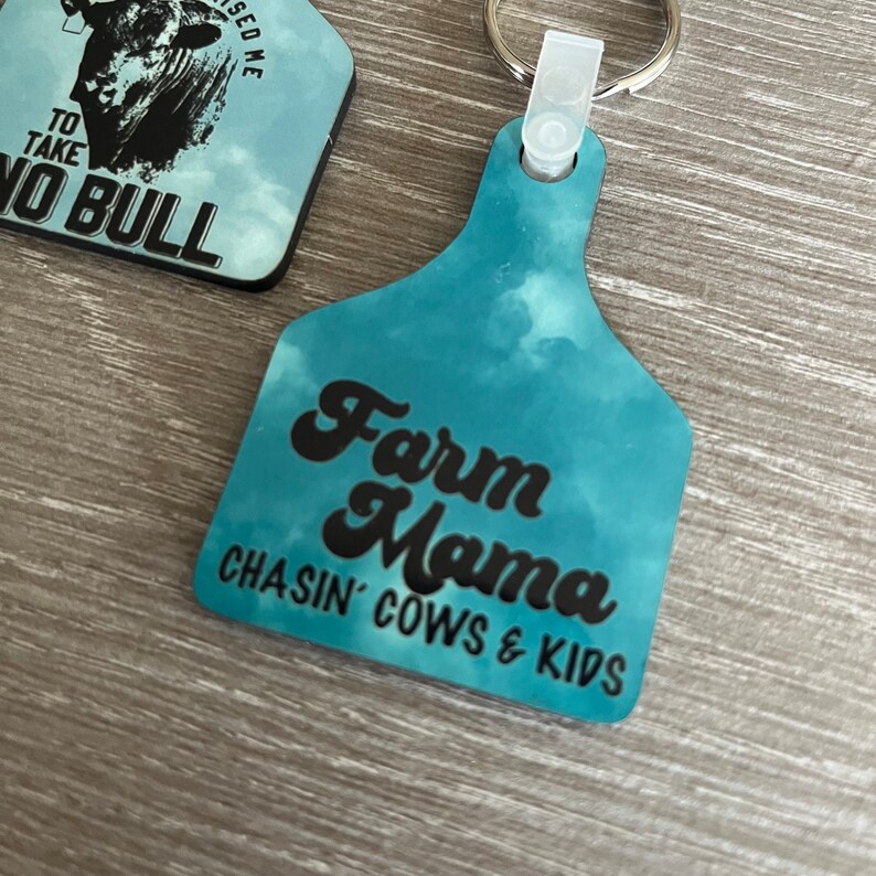 Ear Tag Keychains | Multiple Designs - Etsy