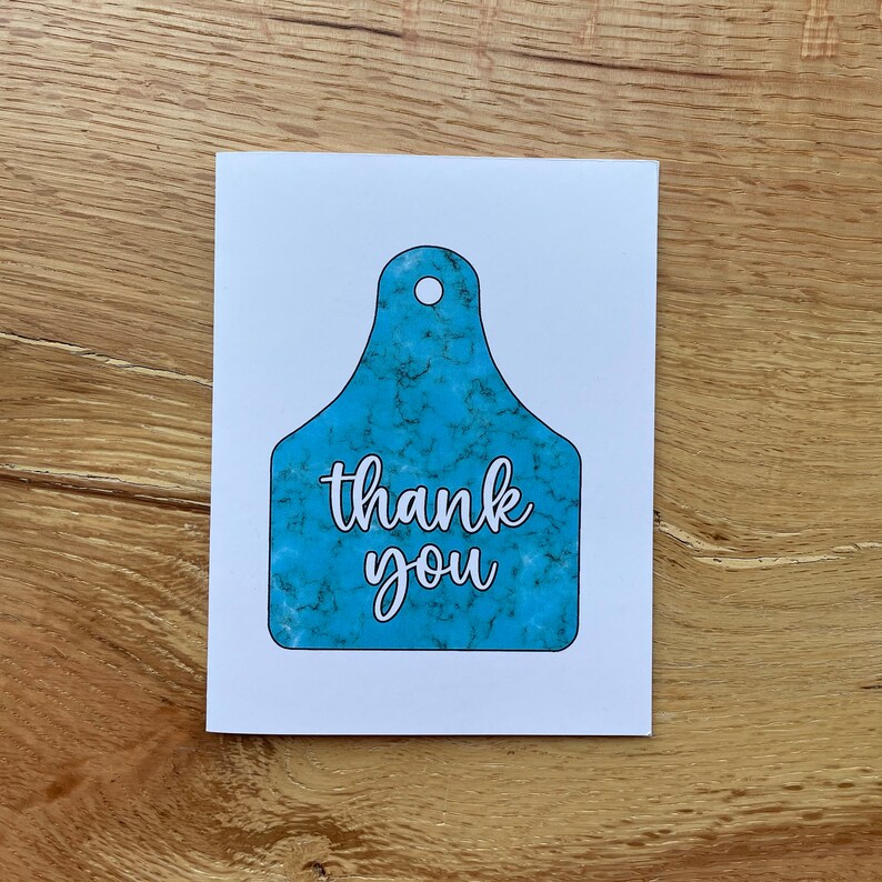 SINGLE Ear Tag Thank You Cards - Etsy