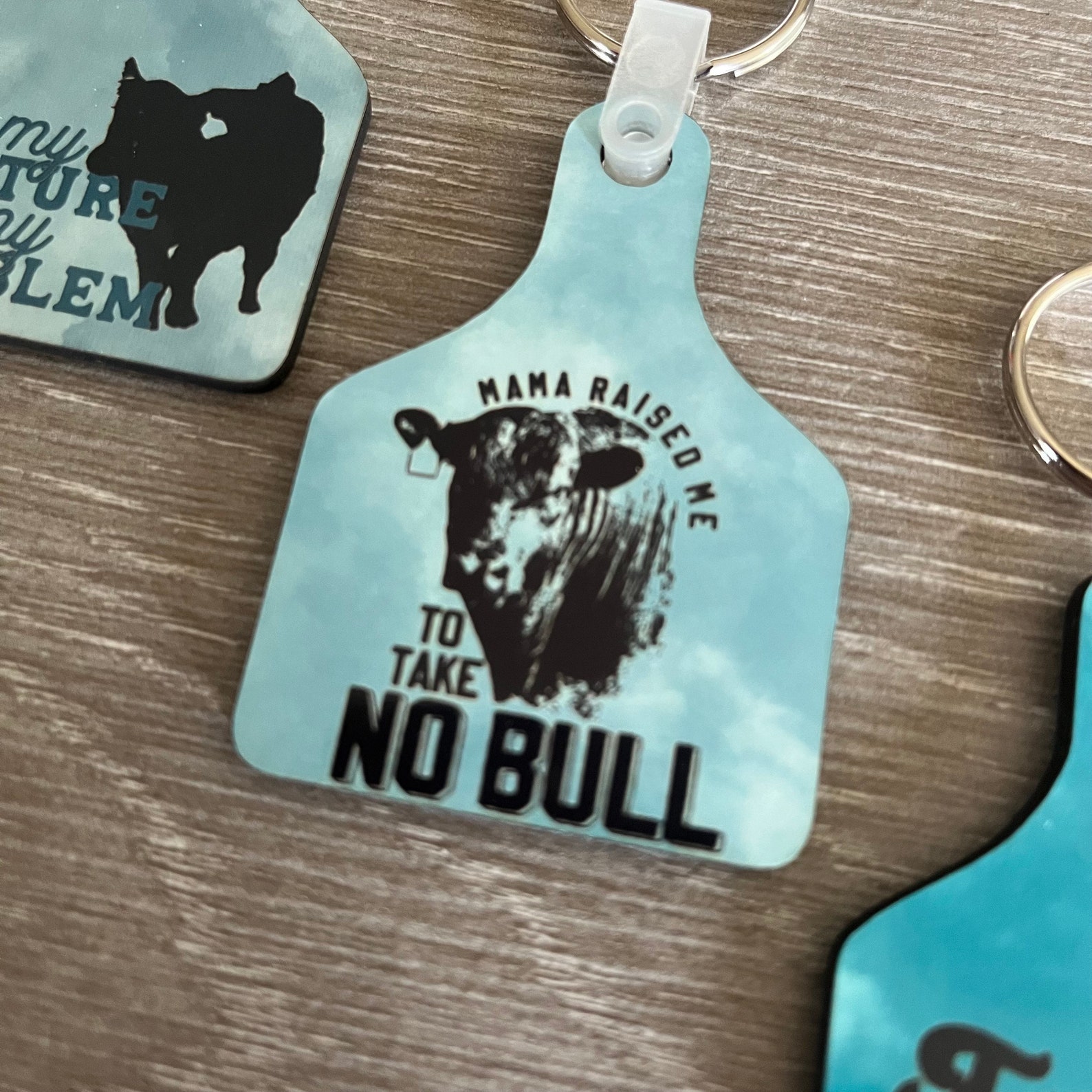 Ear Tag Keychains | Multiple Designs - Etsy