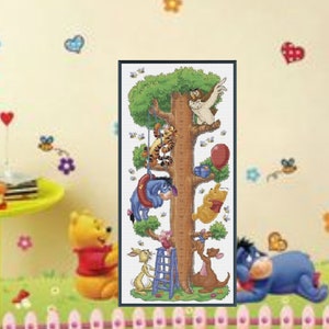 Child's Growth Chart Cross Stitch Pattern, Winnie the Pooh, Counted ...