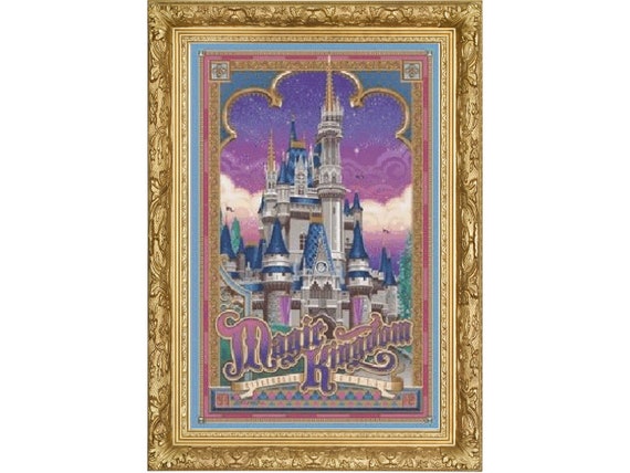 Magic Kingdom Cross Stitch Pattern Castle Full Coverage - Etsy