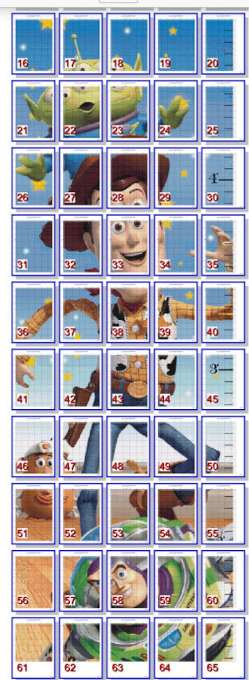 Toy Story Growth Chart Cross Stitch Pattern - Etsy