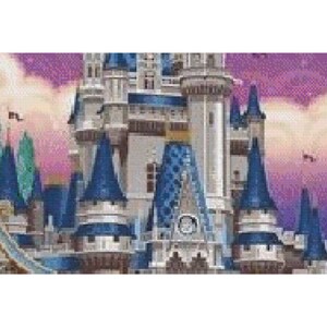 Magic Kingdom Cross Stitch Pattern, Castle, Full Coverage, Counted ...