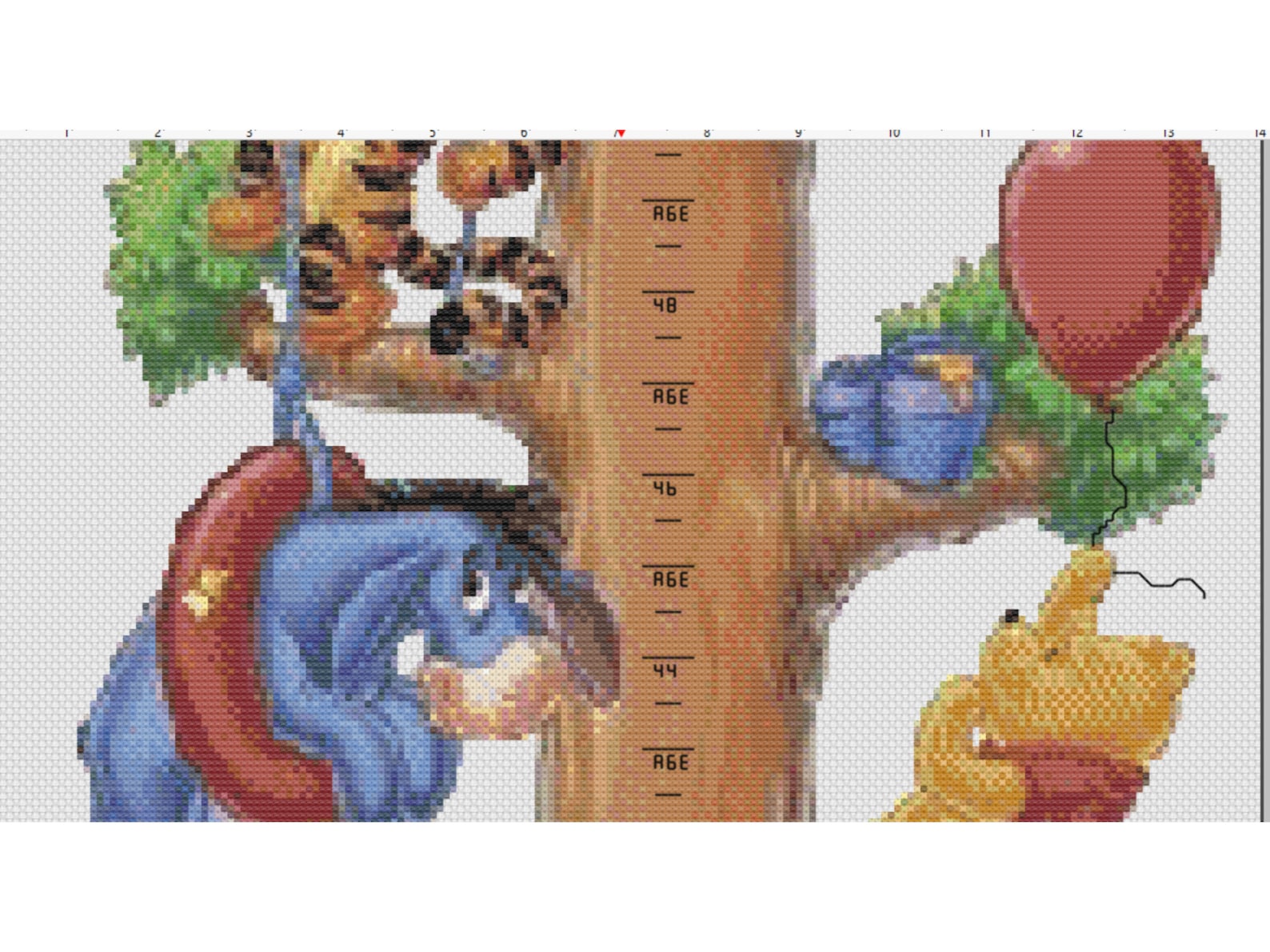 Child's Growth Chart Cross Stitch Pattern, Winnie the Pooh, Counted ...