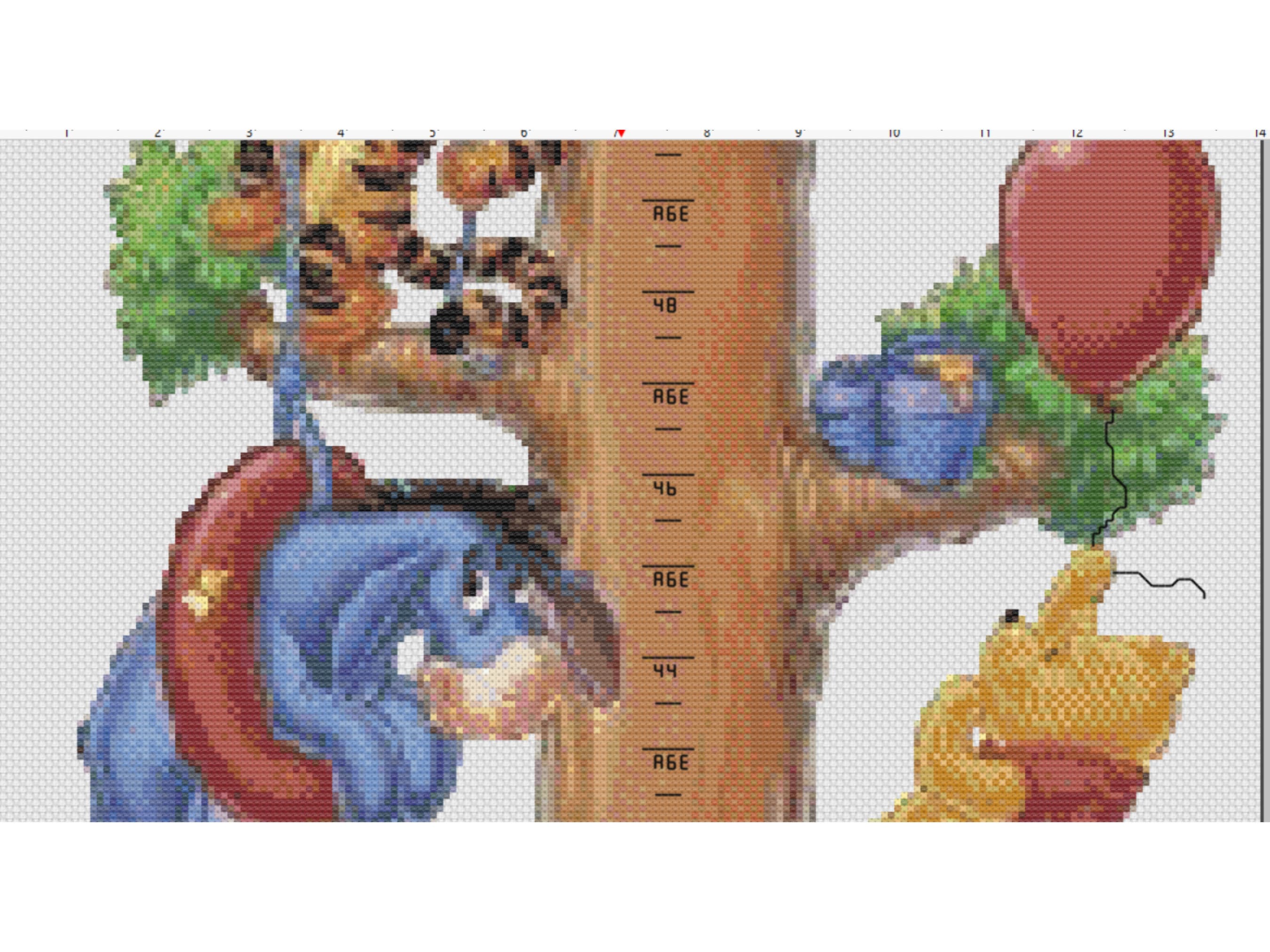 Child's Growth Chart Cross Stitch Pattern, Winnie the Pooh, Counted ...