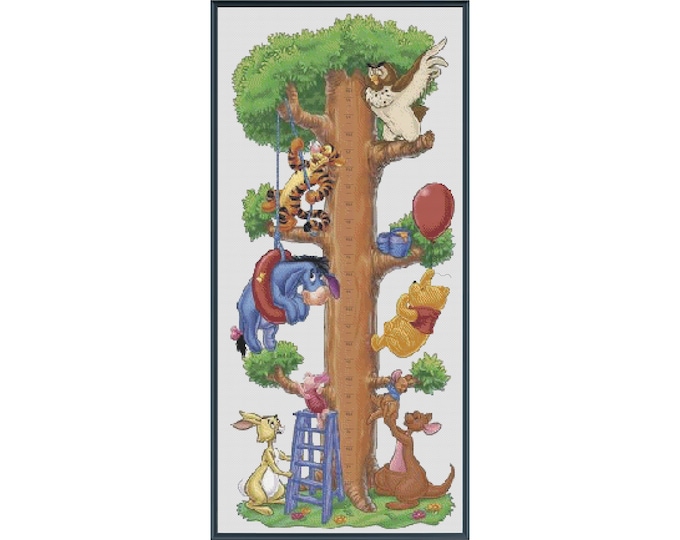 Child's Growth Chart Cross Stitch Pattern Winnie the | Etsy