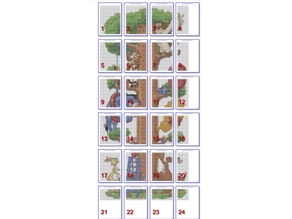 Child's Growth Chart Cross Stitch Pattern, Winnie the Pooh, Counted ...
