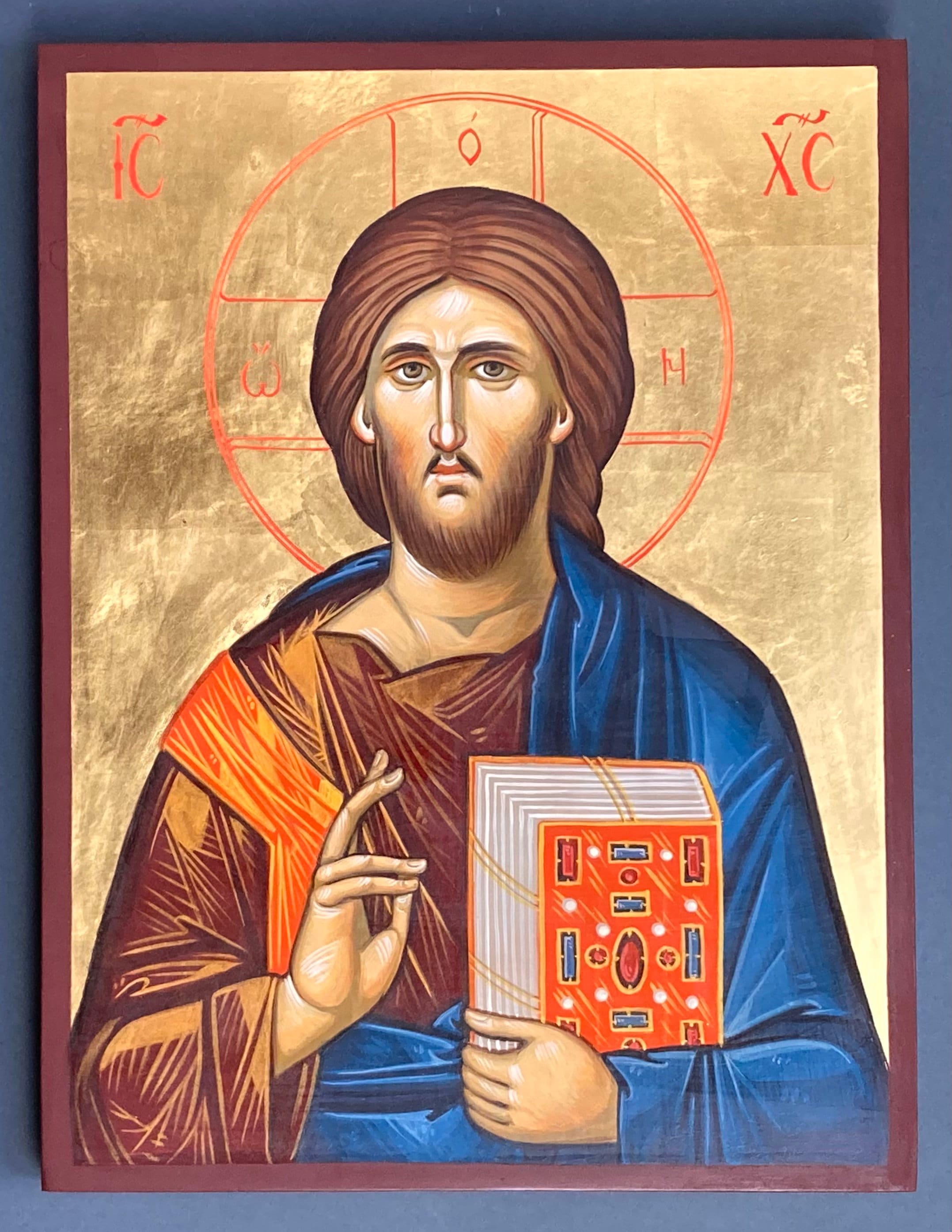 Jesus Christ Pantocrator, Byzantine Hand Painted Icon, Christian ...