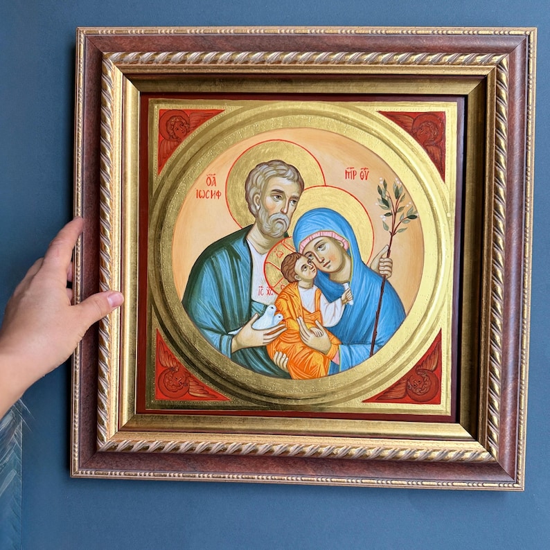 The Holy Family Icon, Original Christian Wall Art, Christian ...