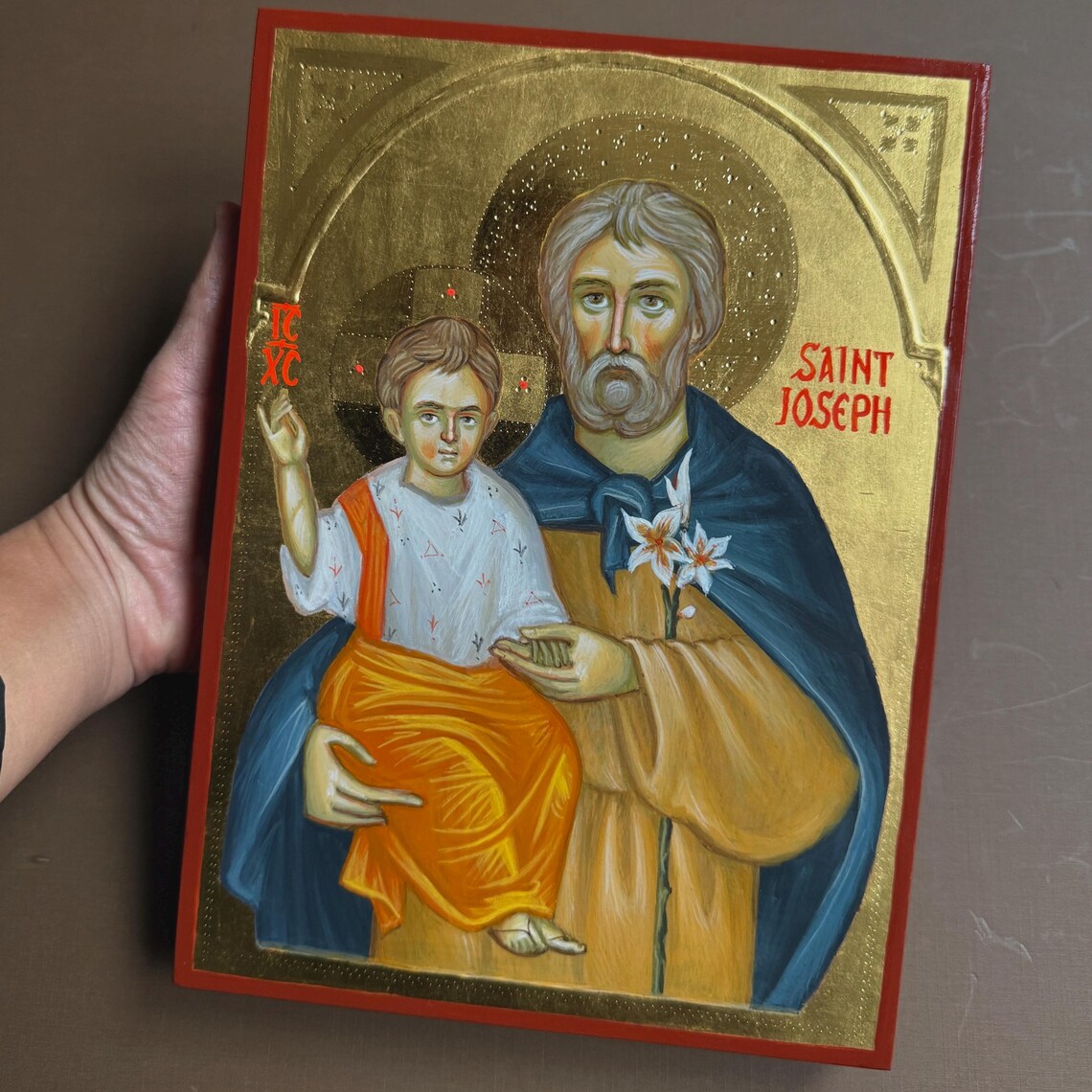 Hand-painted Saint Joseph Icon, Catholic Wall Art, Egg Tempera ...