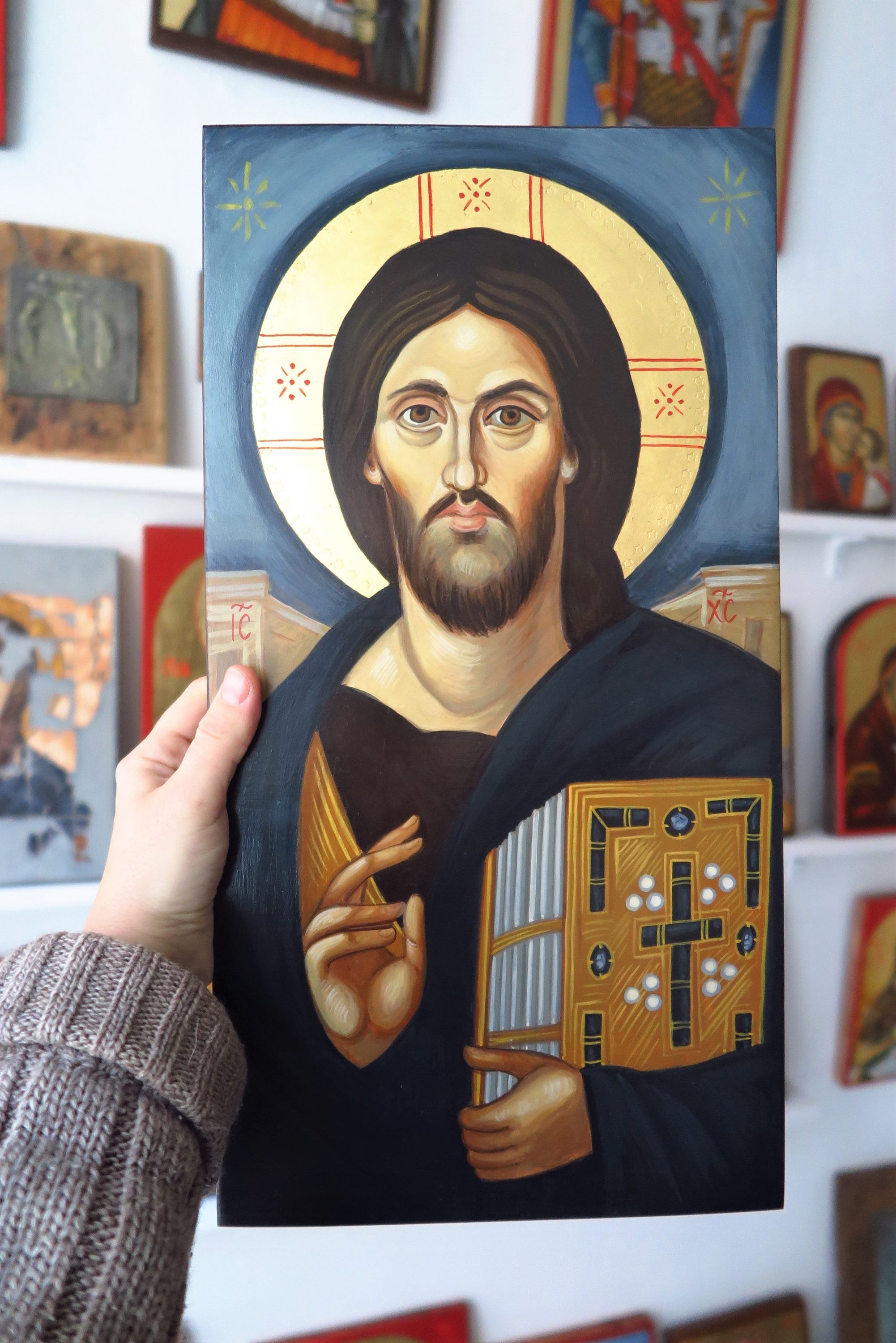 Christ Pantocrator From Sinai, Hand Painted Orthodox Icons, Byzantine ...