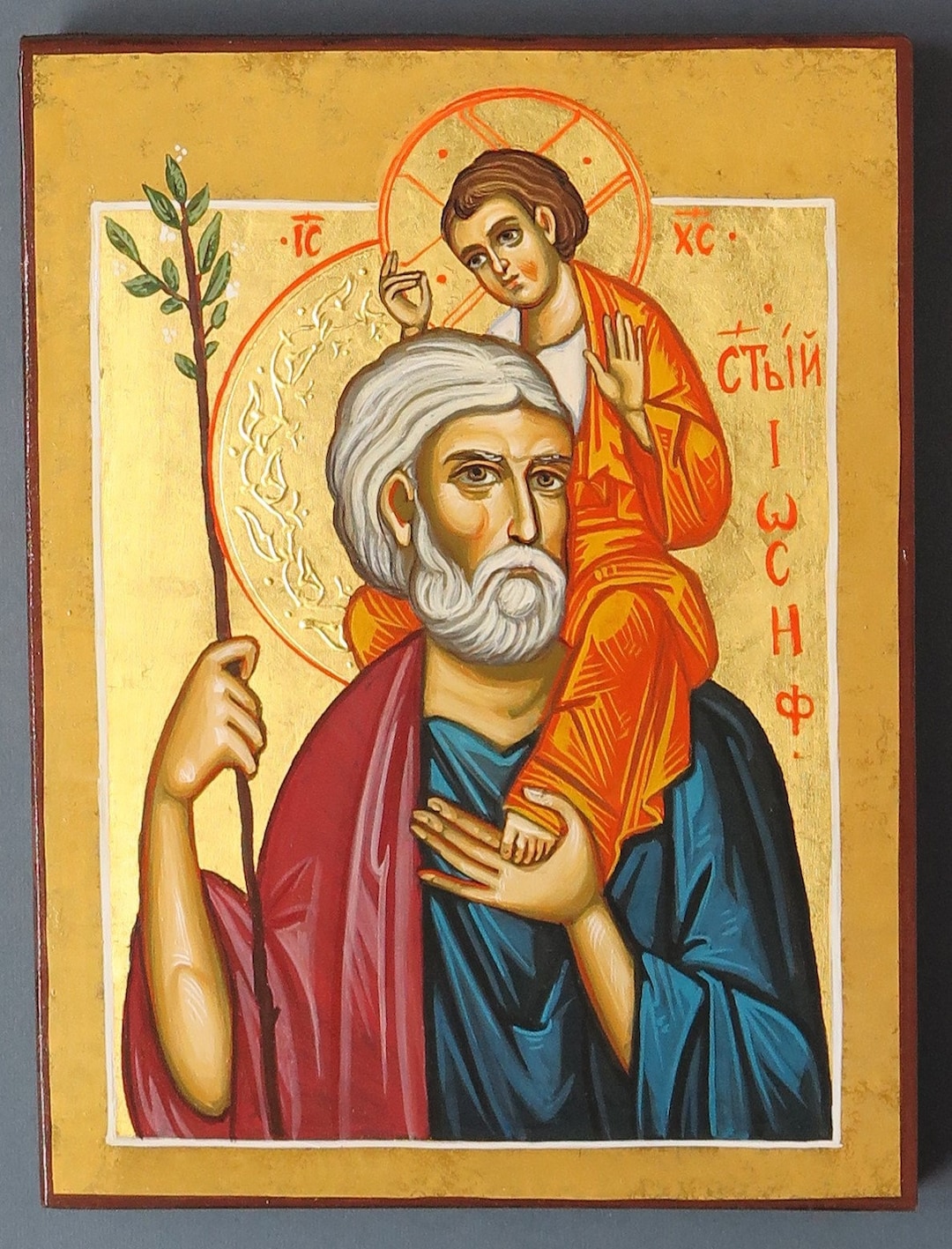Orthodox Hand Painted Icon of Saint Joseph Byzantine Icon - Etsy