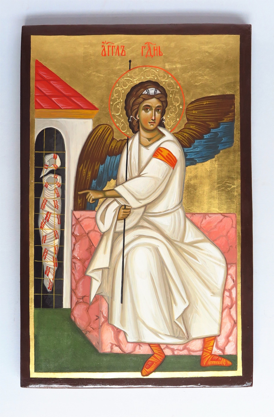 The White Angel Icon, Orthodox Hand Painted Icon,the Resurrection ...