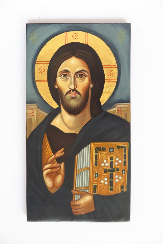 Christ Pantocrator From Sinai Hand Painted Icon Orthodox | Etsy