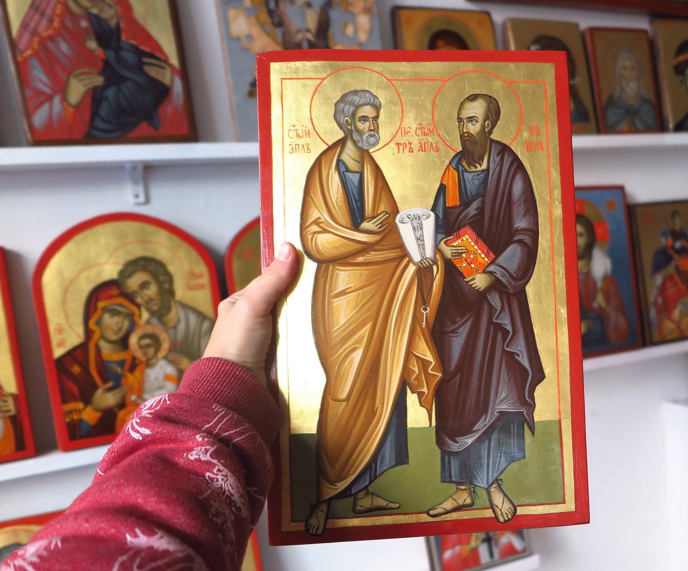 Saint Apostles Peter and Paul, Iconography, Hand Painted Byzantine Icon ...