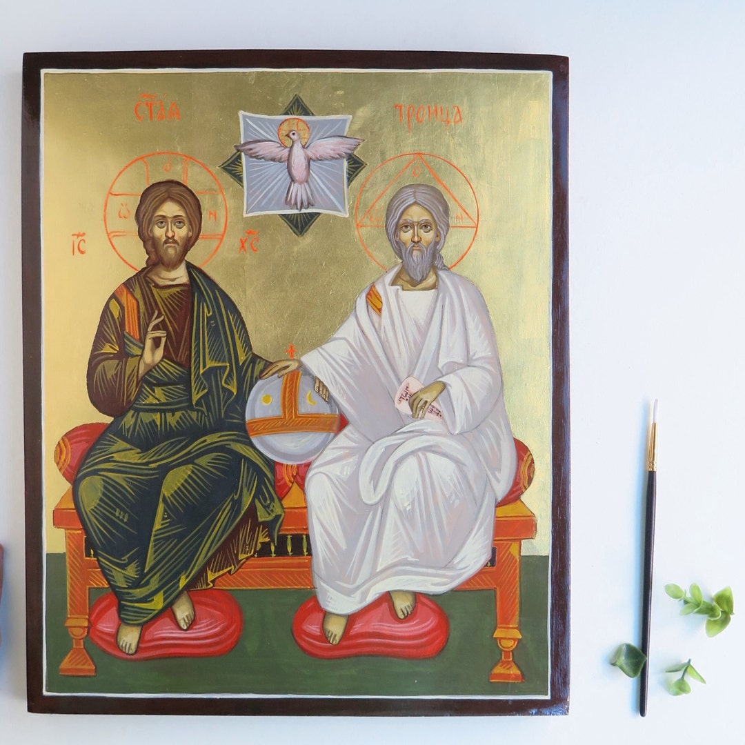 Buy Holy Trinity, Hand Painted Christian Orthodox Icon, New Testament ...