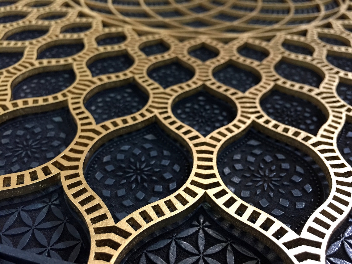 Geometric Wood Wall Art Sacred Geometry Multilayer Wood - Etsy