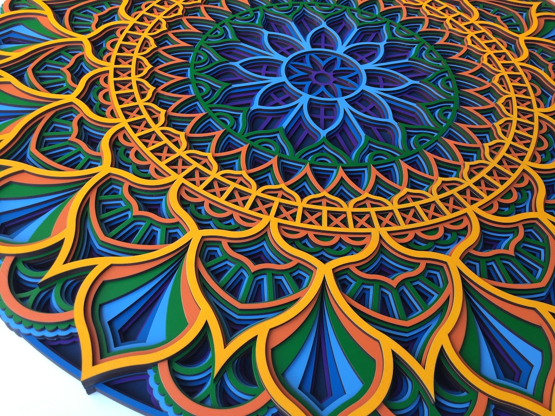 Multilayer Colorful Mandala - Mandala Wall Art, Living Room Wall Art - Etsy