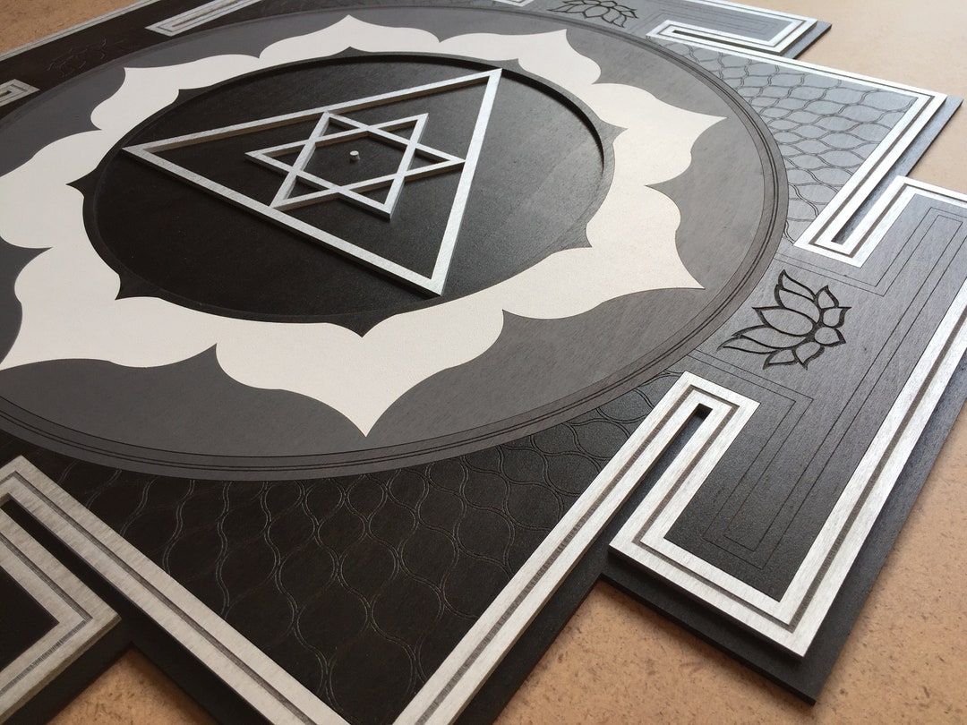 Wooden Ganesh Yantra, With Motif Ganesh Yantra Wall Art Laser Cut ...