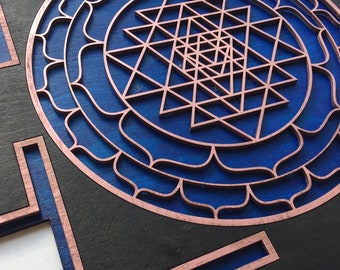 Orange Sri Yantra Wall Art Laser Cut Sacred Geometry Sri | Etsy