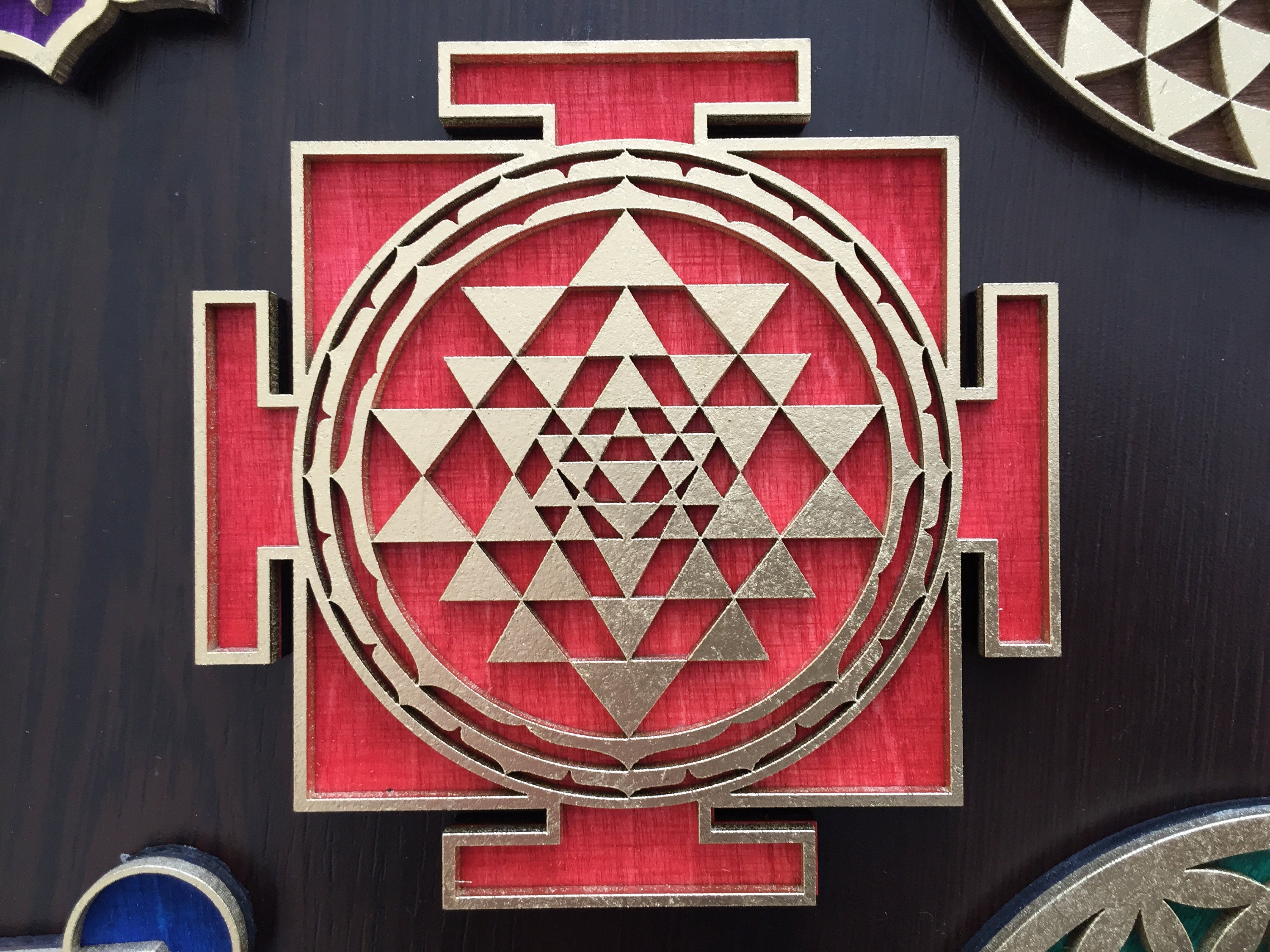 Sacred Geometry Wooden Magnets Sri Yantra Torus Metatron - Etsy