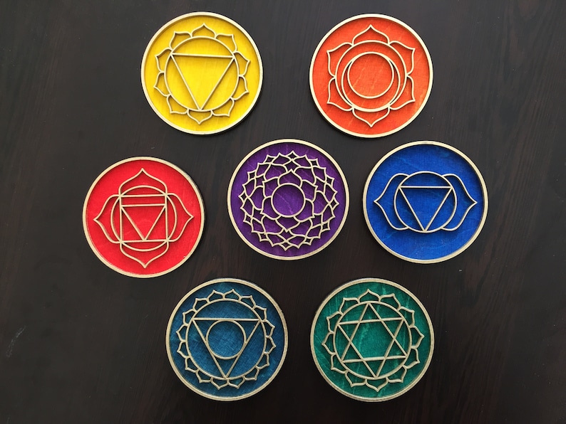 Sacred Geometry 7 Chakra Wooden Magnets - Etsy