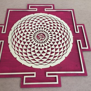Torus Yantra , Om Yantra, Wood Torus Mandala, Wooden Geometric Sacred ...