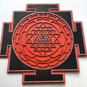 Orange Sri Yantra Wall Art Laser Cut Sacred Geometry Sri | Etsy