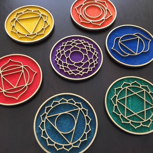 Sacred Geometry 7 Chakra Wooden Magnets - Etsy