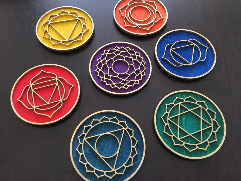 Sacred Geometry 7 Chakra Wooden Magnets - Etsy