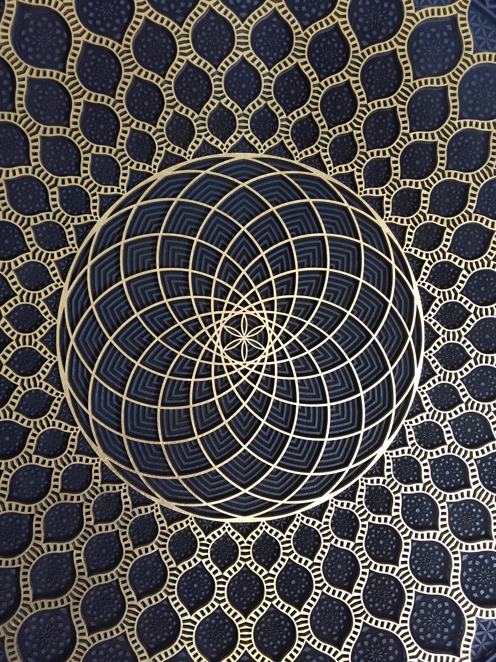 Multilayer Geometric Wood Wall Art, Sacred Geometry Torus Mandala ...