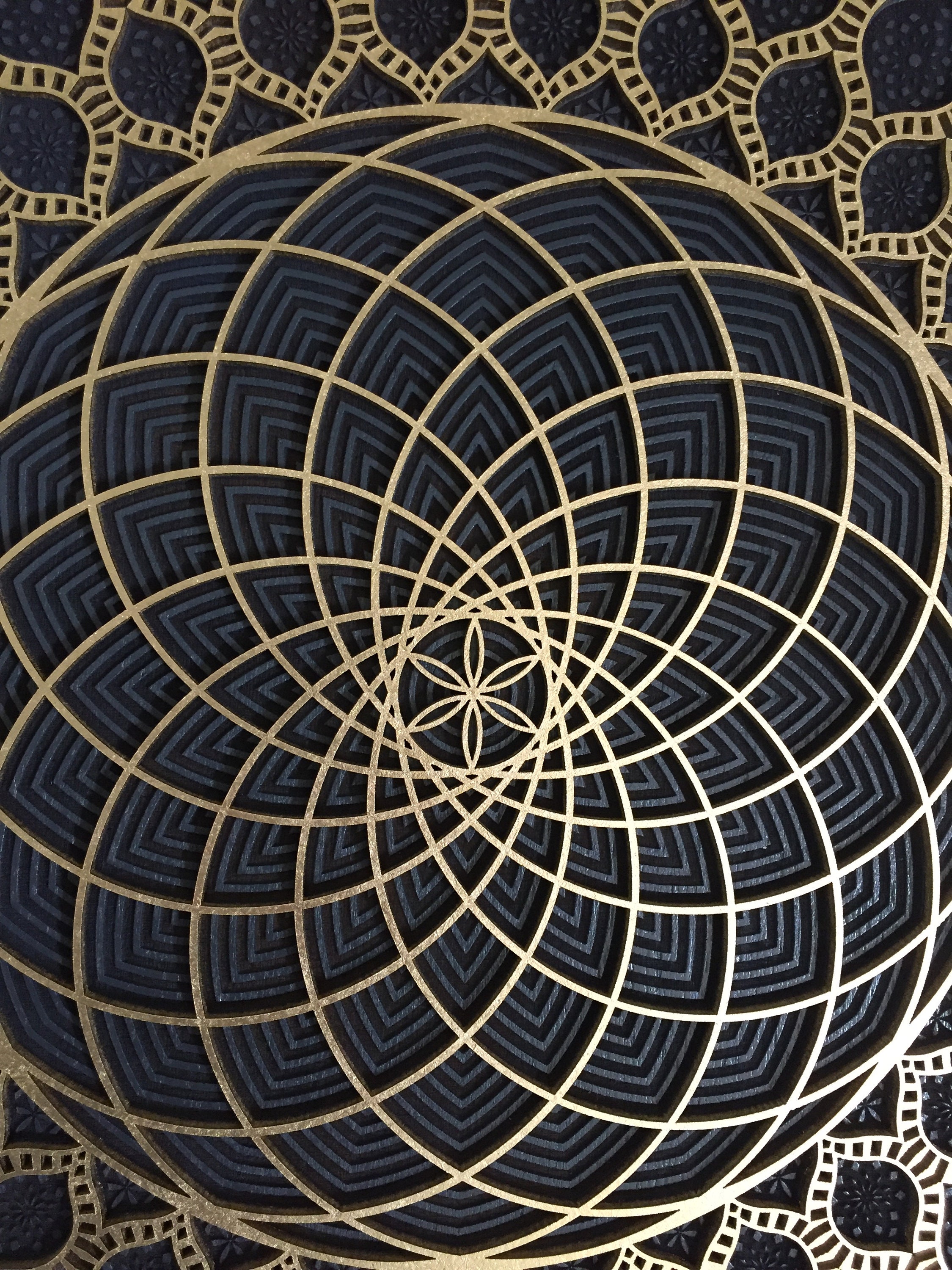 Geometric Wood Wall Art Sacred Geometry Multilayer Wood - Etsy