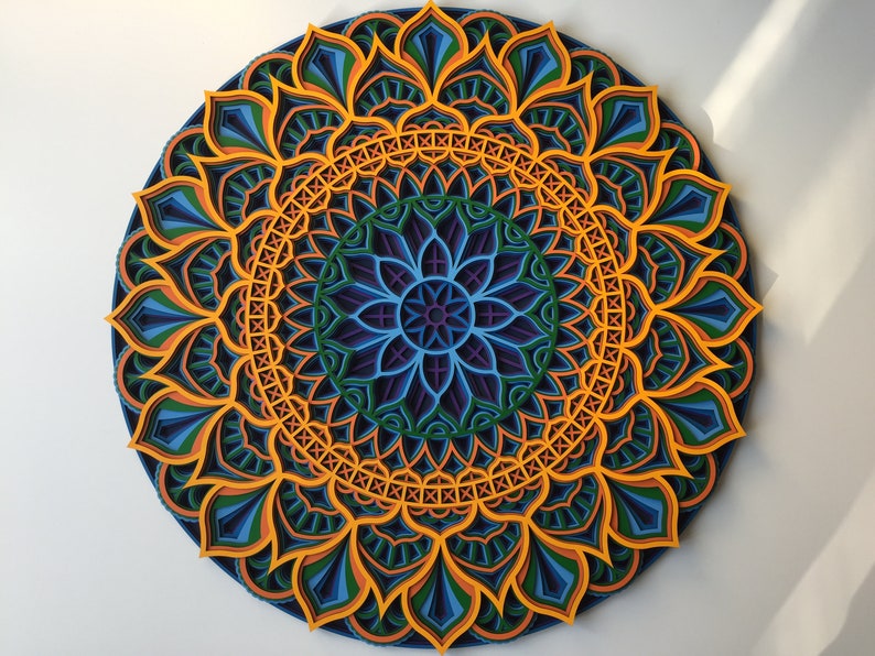 Multilayer Colorful Mandala Mandala Wall Art Living Room - Etsy