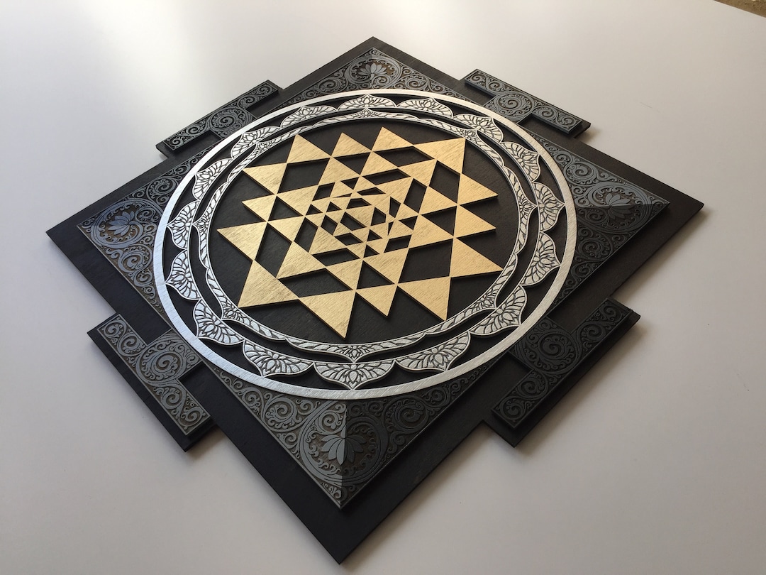 Sri Yantra Wall Art Laser Cut Sacred Geometry Meditation Symbol Sri ...