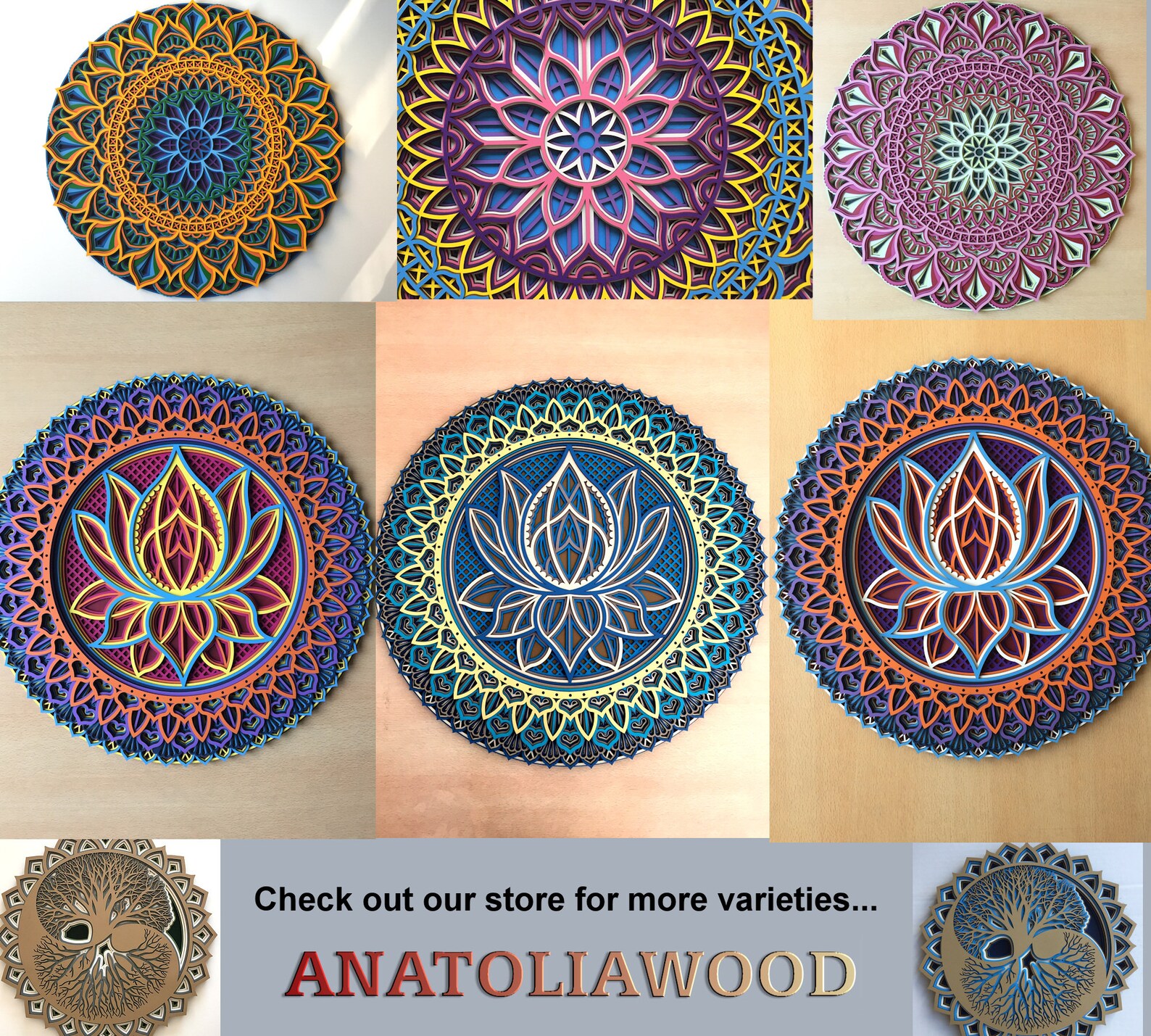 Multilayer Colorful Mandala Mandala Wall Art Living Room - Etsy