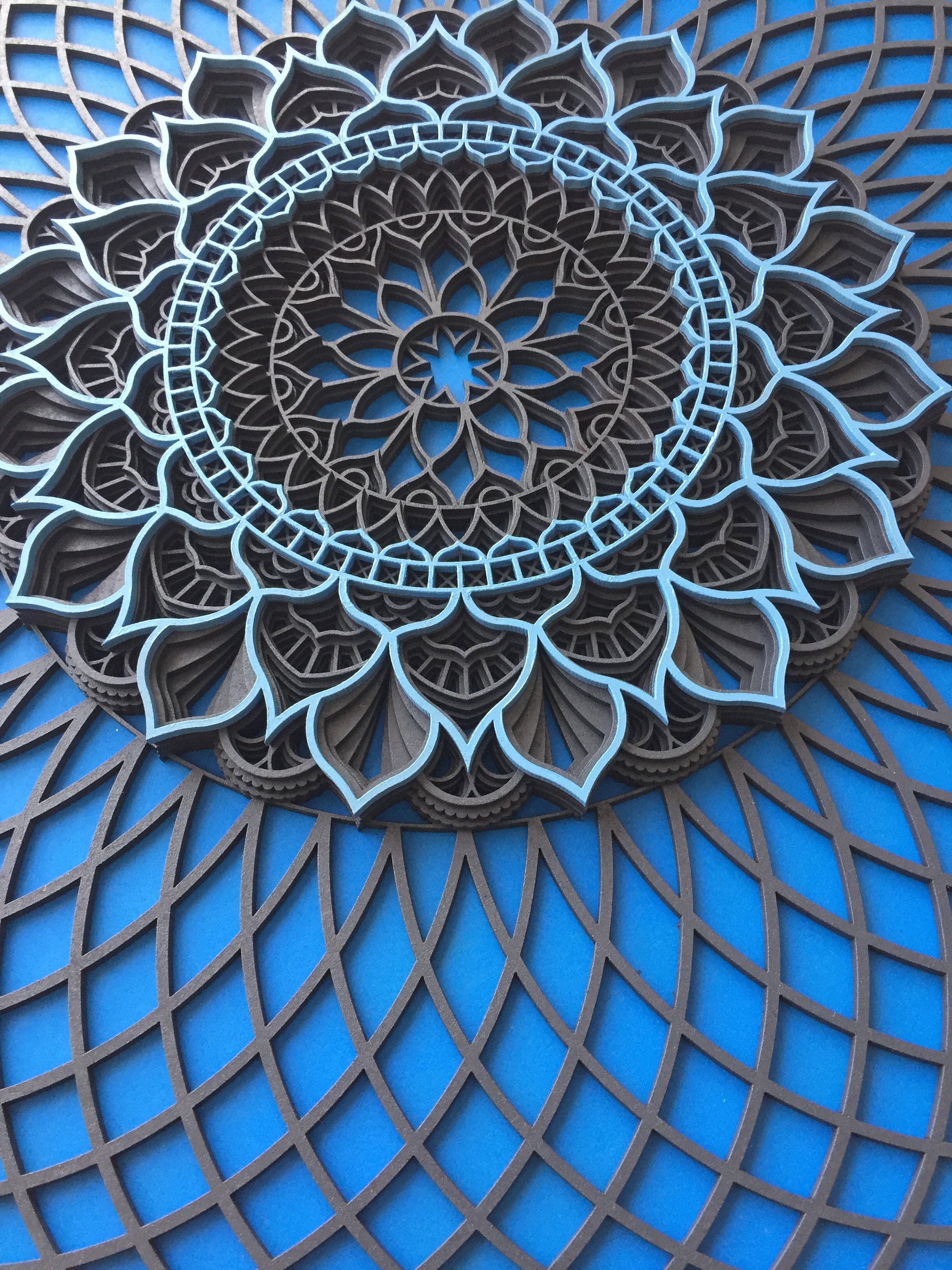 Multilayer Wood Torus Mandala,geometric Wood Wall Art, Primary Color ...