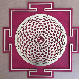 Torus Yantra , Om Yantra, Wood Torus Mandala, Wooden Geometric Sacred ...