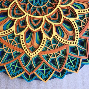 Multilayer Colorful Mandala - Flower Mandala - Mandala Wall Art, Living ...