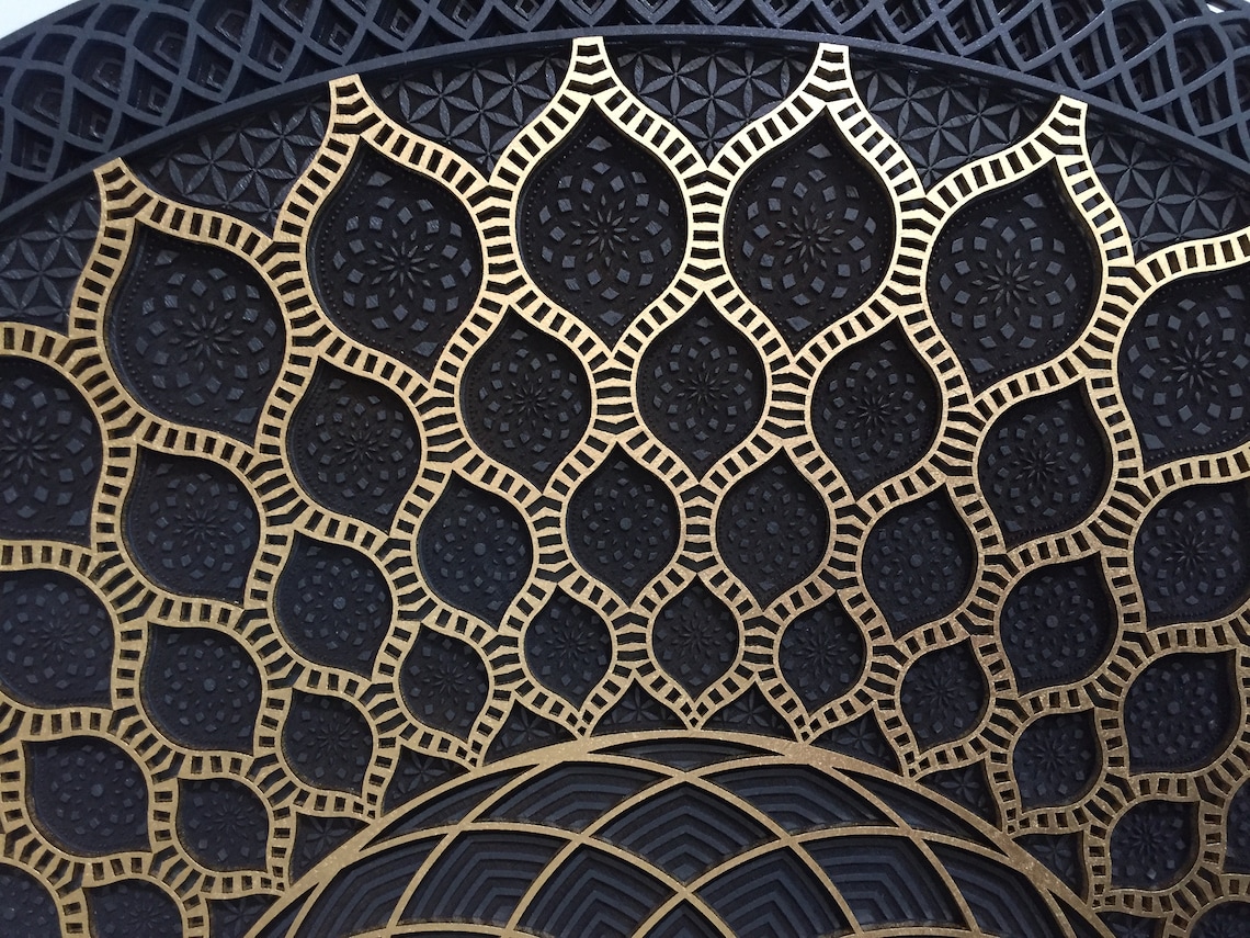 Geometric Wood Wall Art Sacred Geometry Multilayer Wood - Etsy