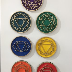 Sacred Geometry 7 Chakra Wooden Magnets - Etsy