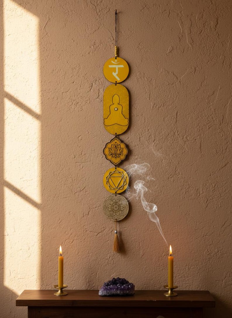 Solar Plexus Chakra Wood Wall Art, Manipura Sign - Etsy