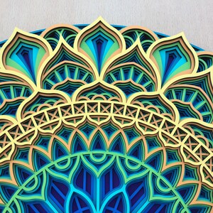 Multilayer Colorful Mandala - Mandala Wall Art, Living Room Wall Art ...