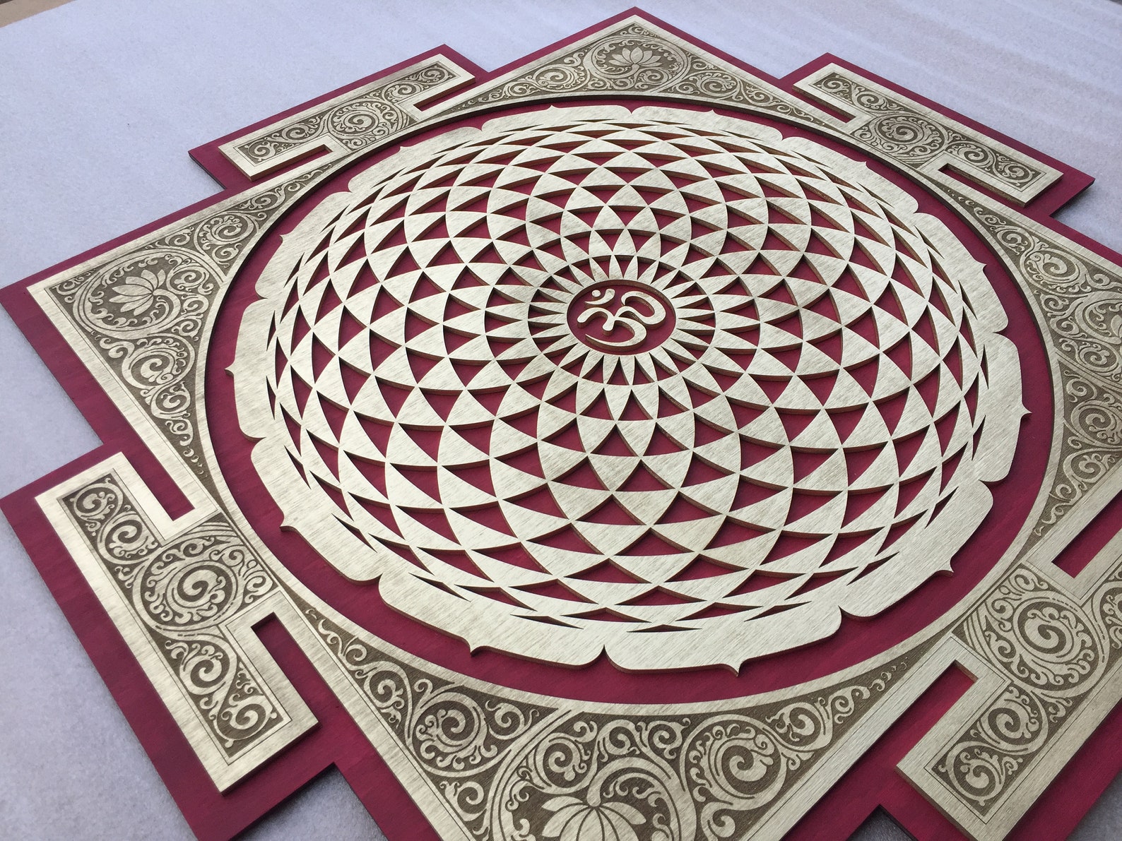 Torus Yantra Om Yantra Wood Torus Mandala Wooden Geometric - Etsy
