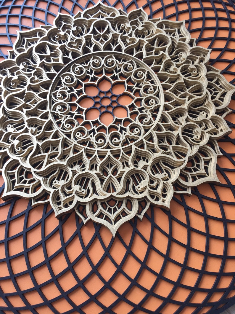 Multilayer Wood Torus Mandalageometric Wood Wall Art Primary | Etsy