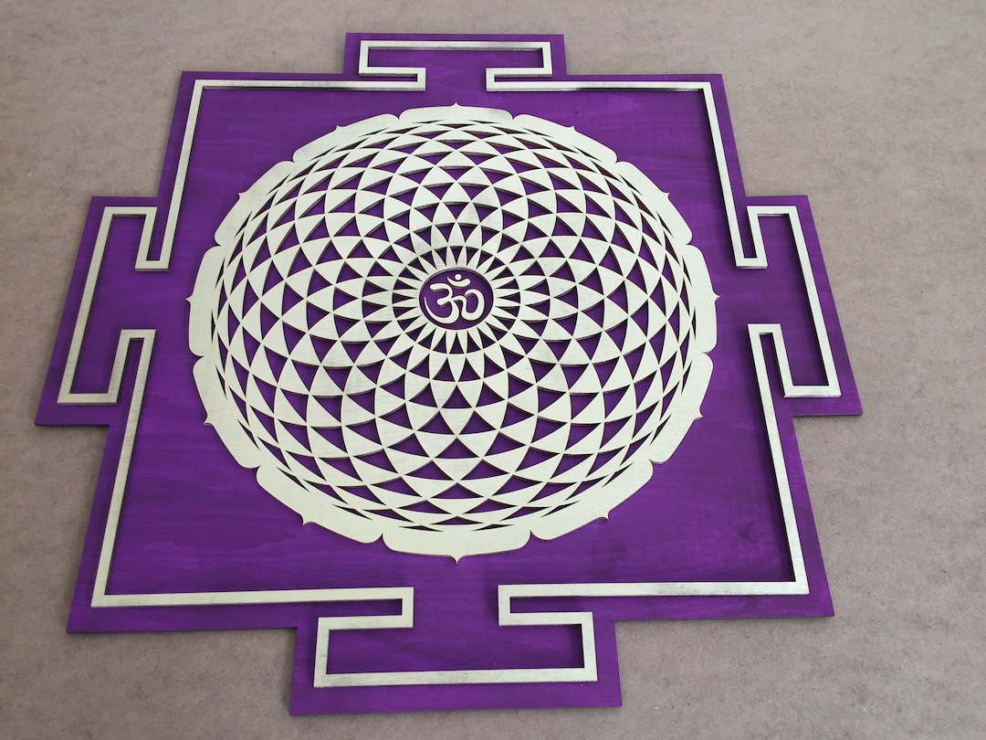 Torus Yantra , Om Yantra, Wood Torus Mandala, Wooden Geometric Sacred ...