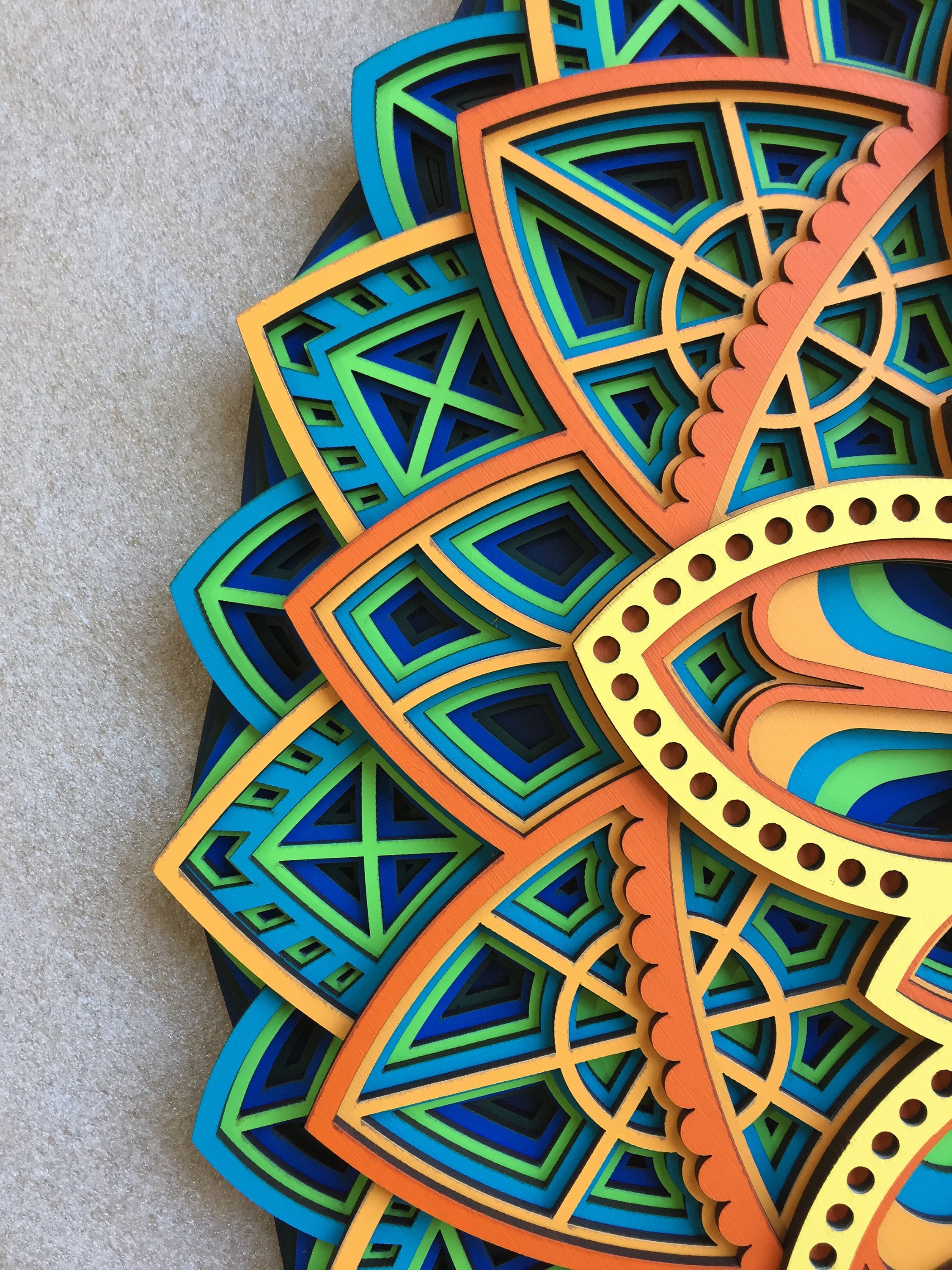 Multilayer Wood Mandala Wall Art – Colorful Boho Decor - Etsy