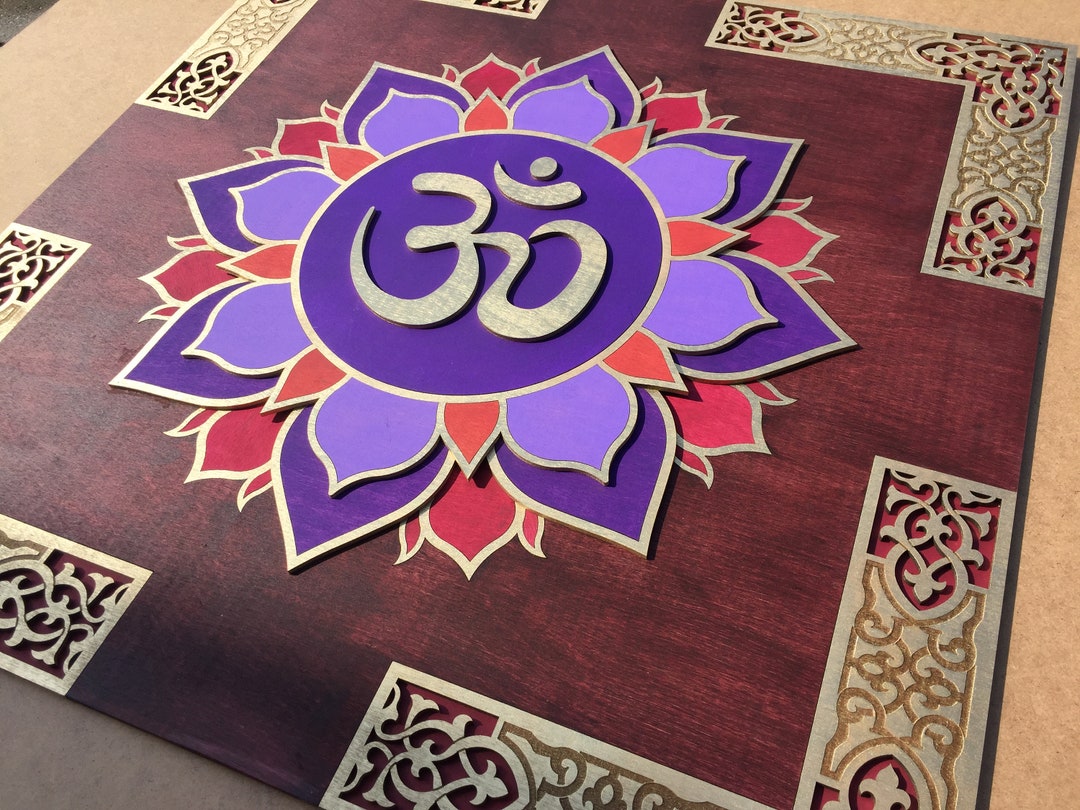 Om Yantra Wall Art, Laser Cut, Yantra, Sacred Geometry, Wood Om, Om ...