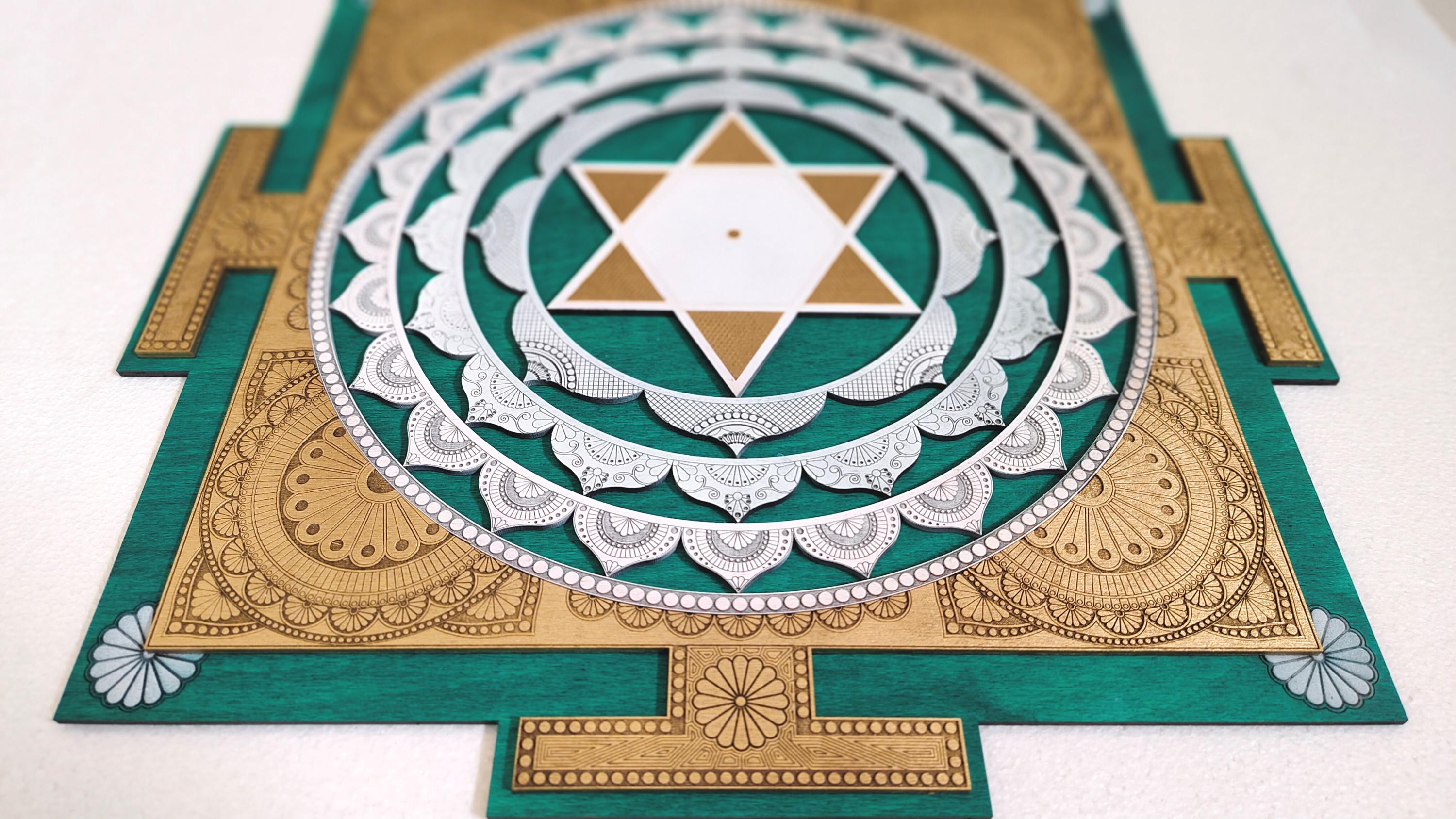 Kuber Yantra Wall Art, Sacred Geometry Prosperity Symbol, Yantra ...