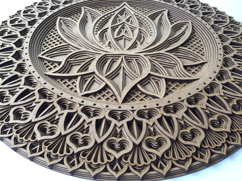 Lotus Flower Mandala Colored Mandala Multilayer Mandala - Etsy