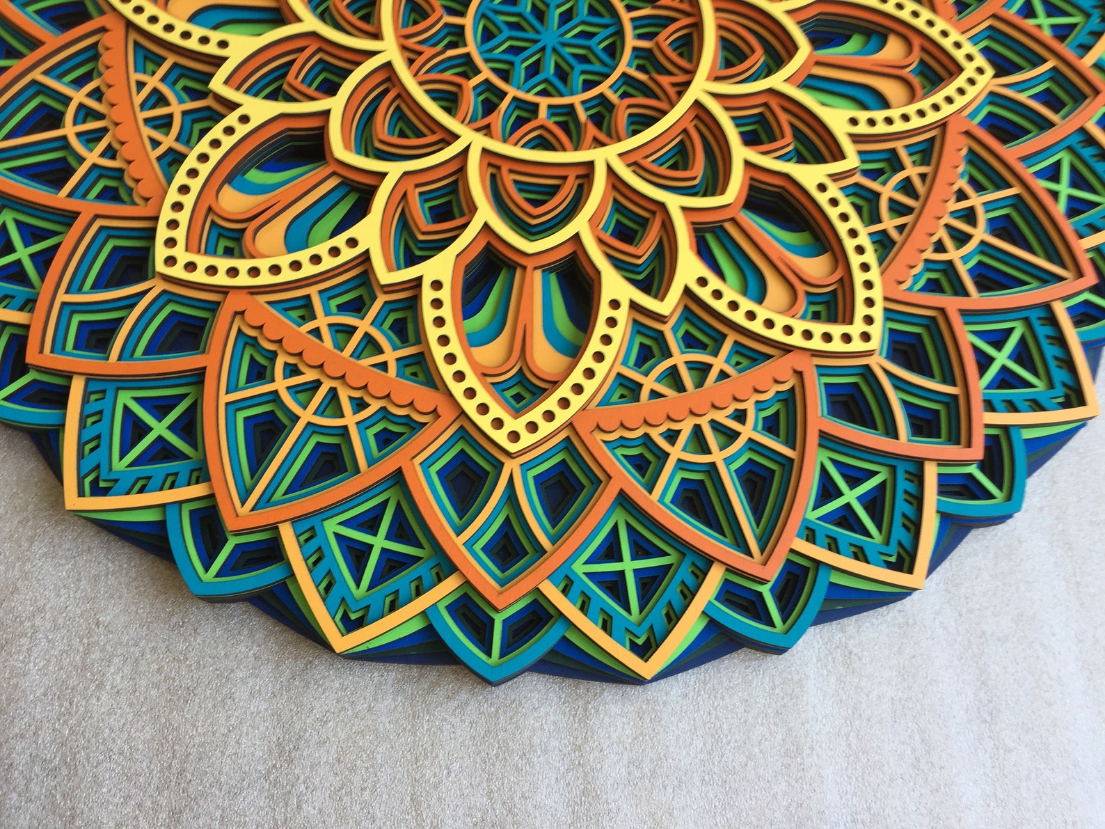 Multilayer Wood Mandala Wall Art – Colorful Boho Decor - Etsy